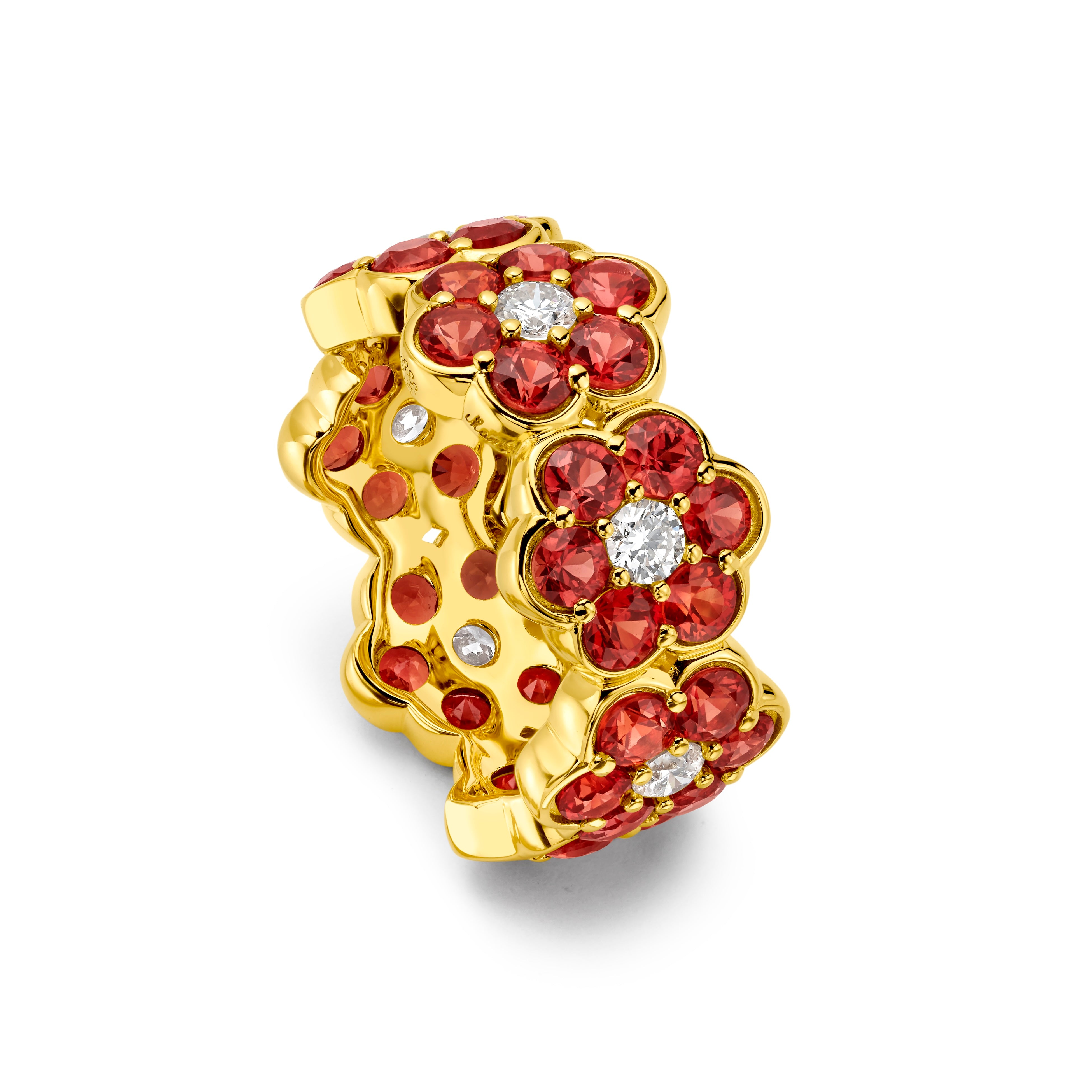 Buddha Mama Flower Band w/ Orange Sapphire & Diamonds – Jo Latham
