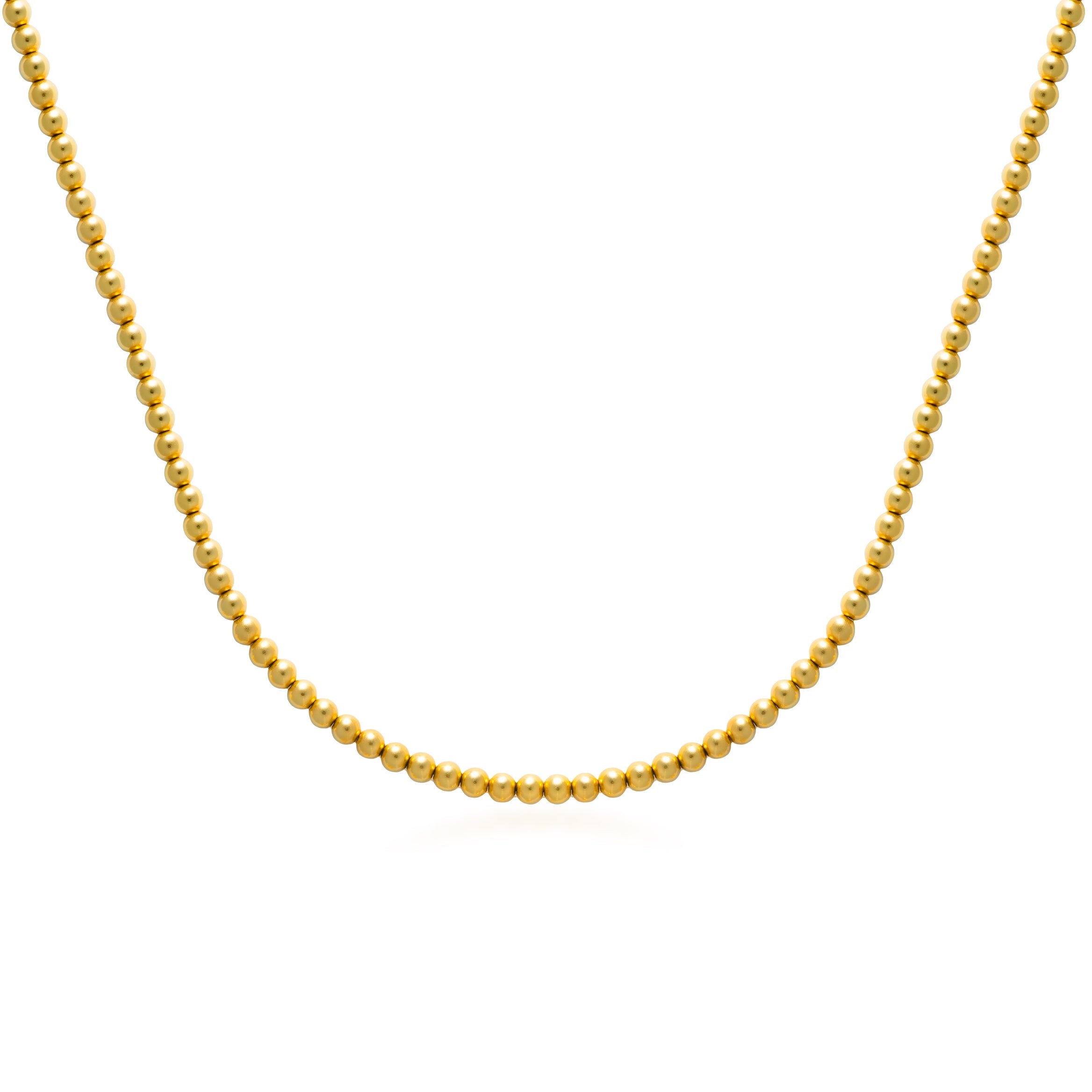 Khepri Jewels Medium Cartouche Ball Chain Necklace in 18K & 22K Gold ...