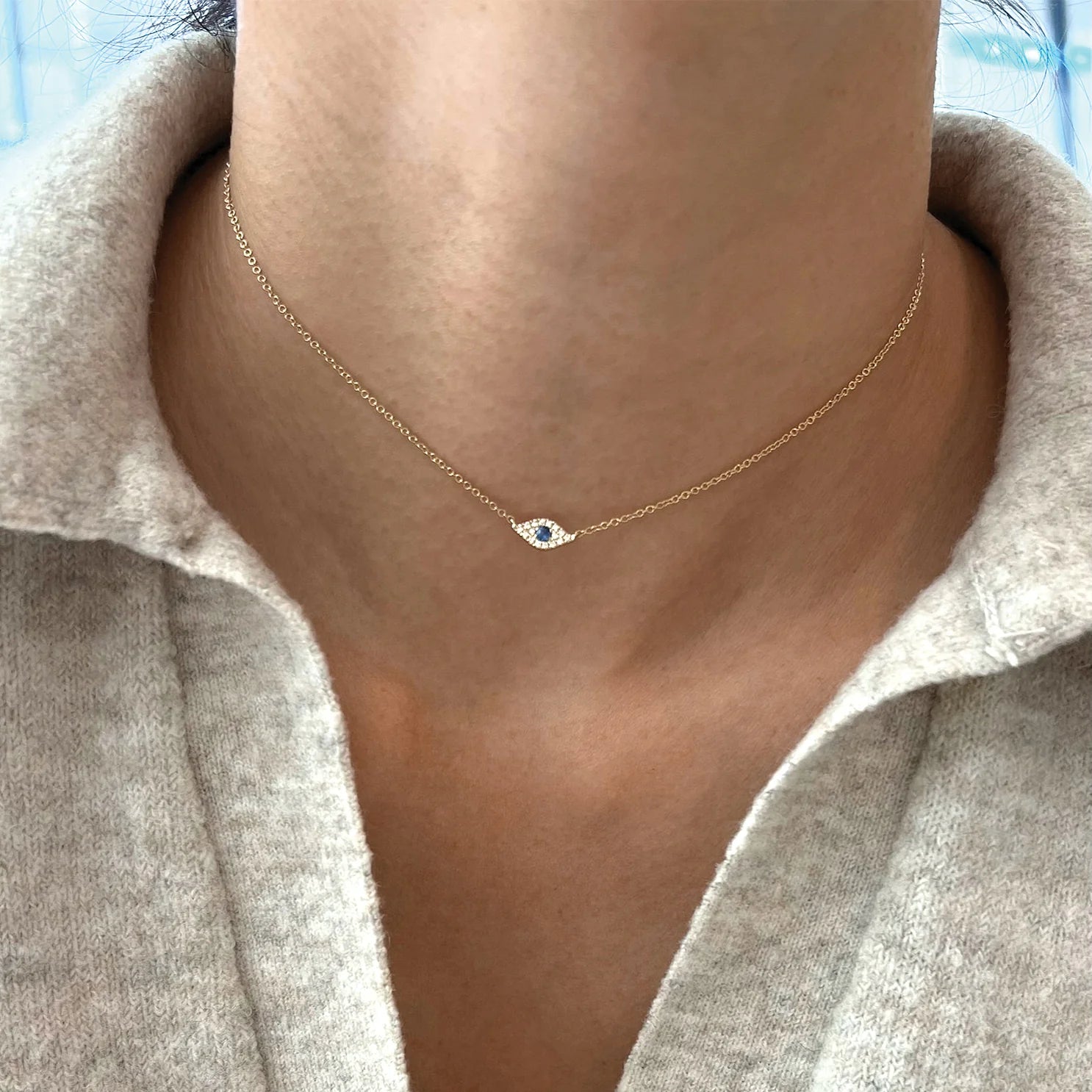 EF Collection Blue Sapphire Evil Eye Necklace – Jo Latham