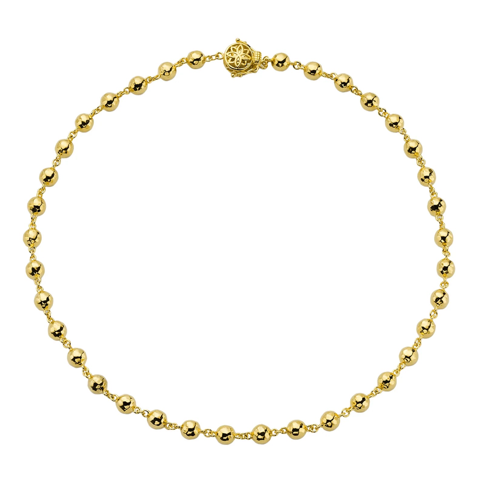 Buddha Mama Hammered Ball Chain 8mm Necklace - 16" - Jo Latham
